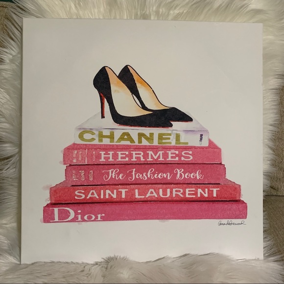 Art | Stack Of Fashion Books Wall Canvas | Poshmark
